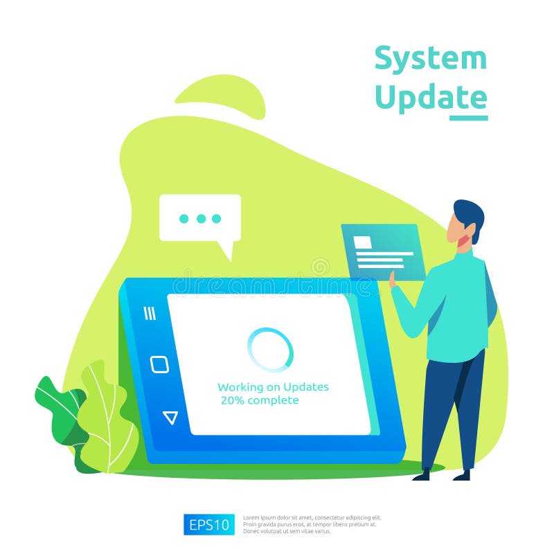 Update Progress Concept Of Operation System Data Synchronize Process And Installation Program
