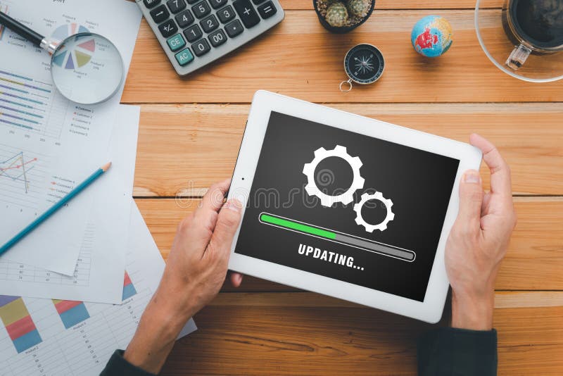 Update Progress Concept, Person Waiting for Installing Update Process ...