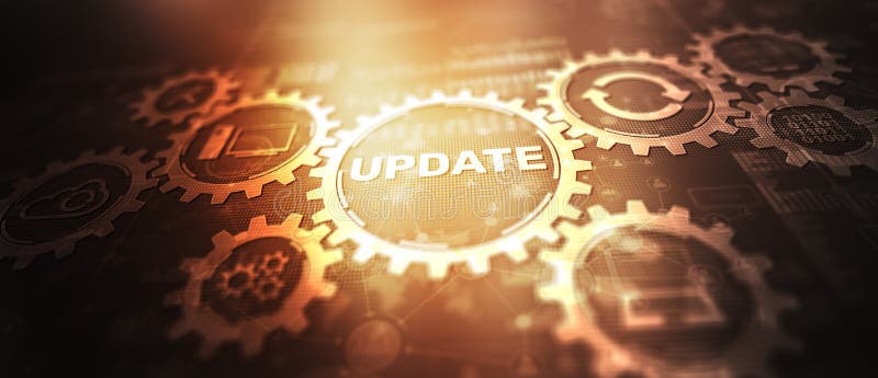 Update Progress Concept. Software Upgrade Icon on Virtual Screen Stock ...