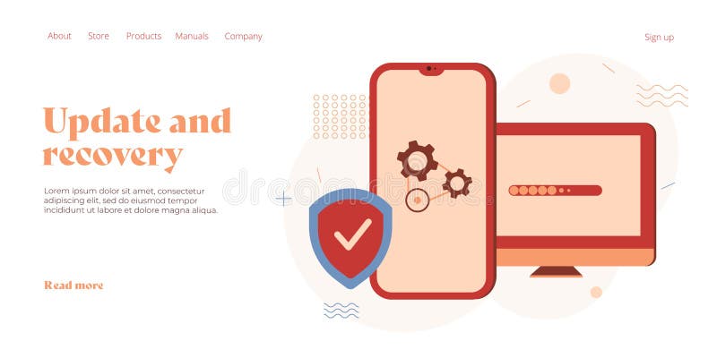 Update and Recovery Concept in Flat Vector Design. Gadget Upgrade ...