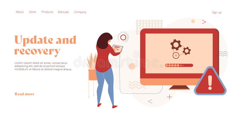 Update and Recovery Concept in Flat Vector Design. Gadget Upgrade ...