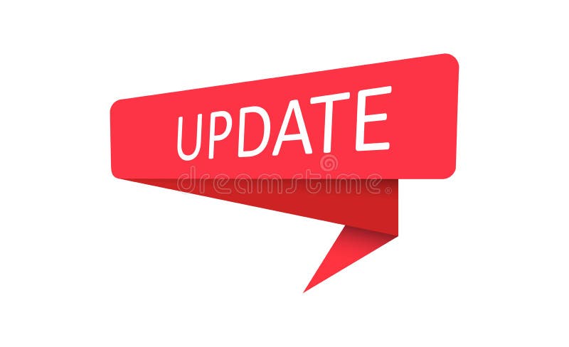 Update. a Red Banner, Pointer, Sticker, Label or Speech Bubble for Apps ...