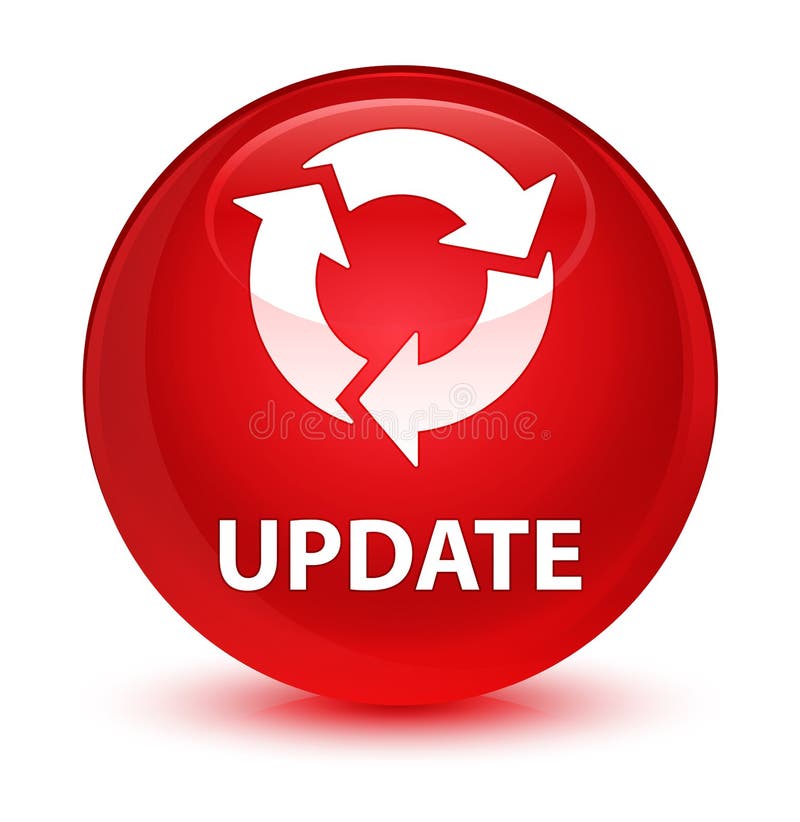Update (refresh Icon) Glassy Red Round Button Stock Illustration ...