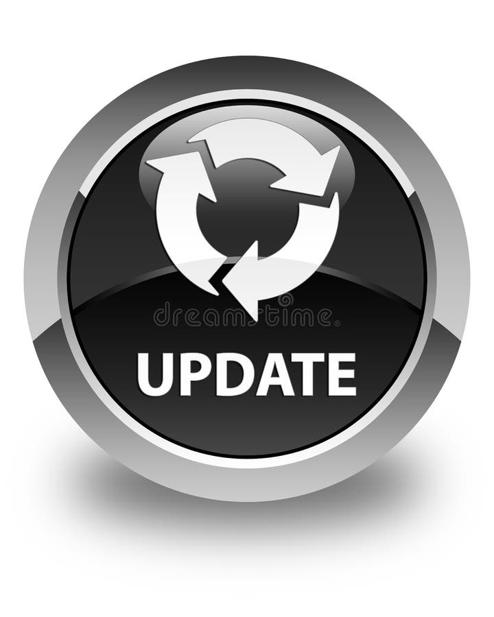 Update (refresh Icon) Glossy Black Round Button Stock Illustration ...
