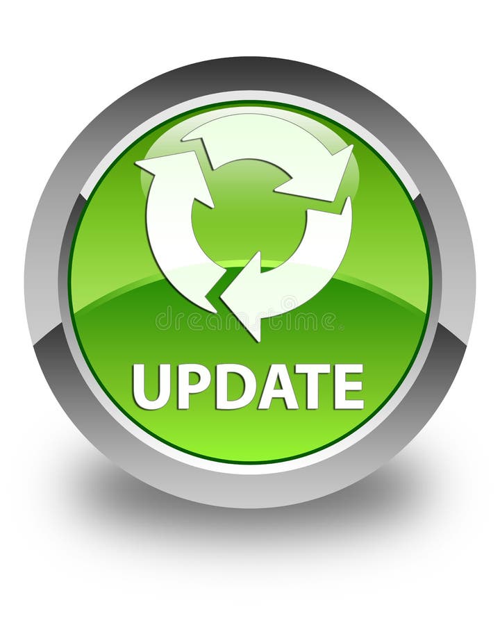 Update (refresh Icon) Glossy Green Round Button Stock Illustration ...