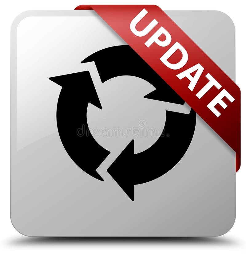 Update Refresh Icon White Square Button Red Ribbon In Corner Stock Illustration Illustration