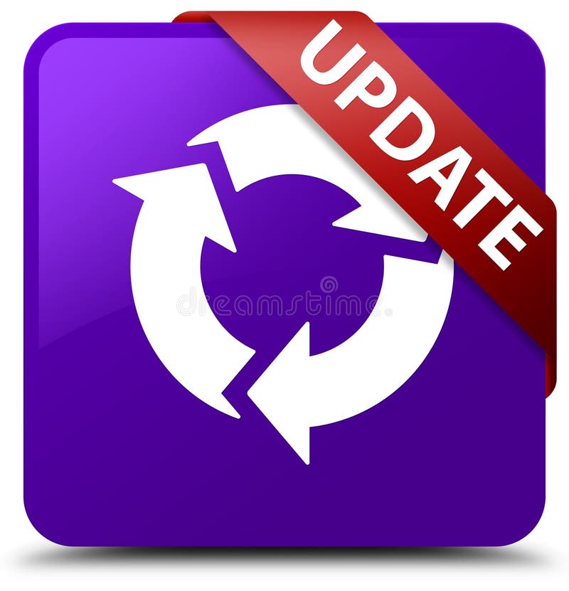 Update (refresh Icon) Purple Square Button Red Ribbon in Corner Stock ...