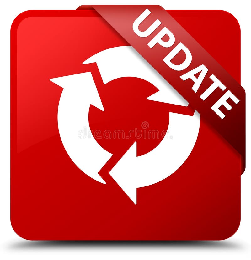 Update (refresh Icon) Red Square Button Red Ribbon in Corner Stock ...