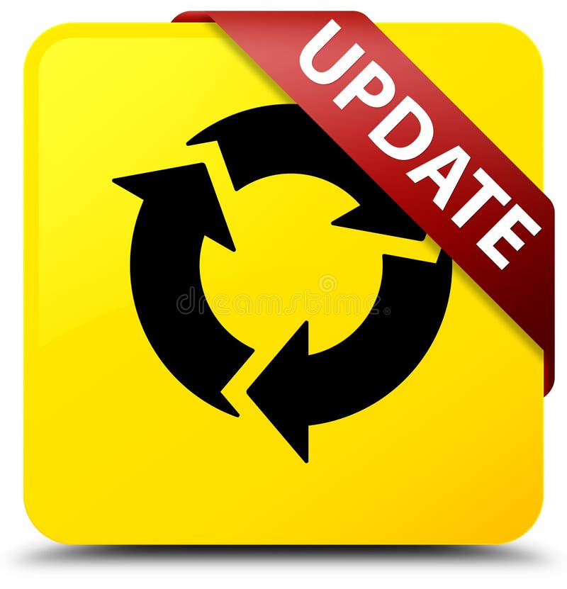 Update (refresh Icon) Yellow Square Button Red Ribbon in Corner Stock ...