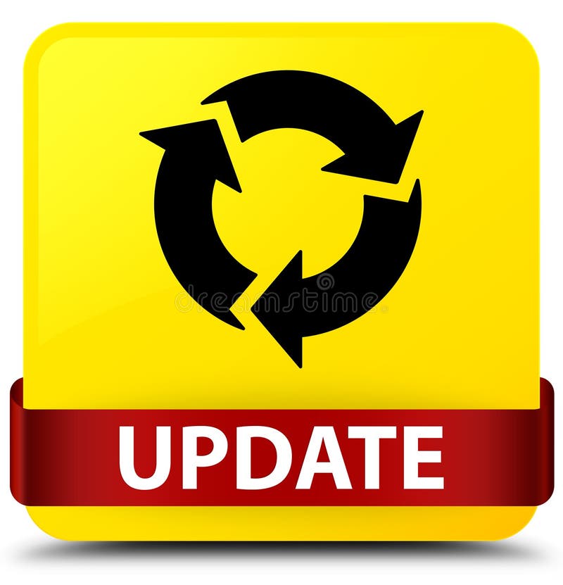 Update (refresh Icon) Yellow Square Button Red Ribbon in Middle Stock ...