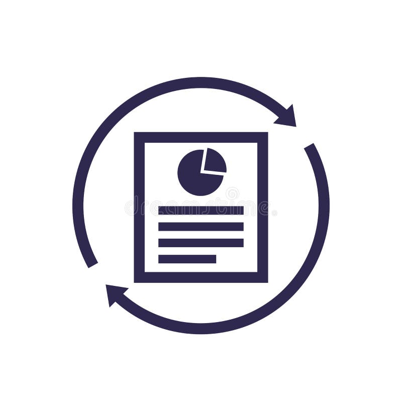 Update Report, Document Icon on White Stock Vector - Illustration of ...