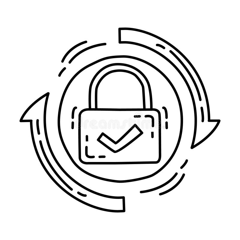 Update and Security Icon. Doodle Hand Drawn or Outline Icon Style Stock ...