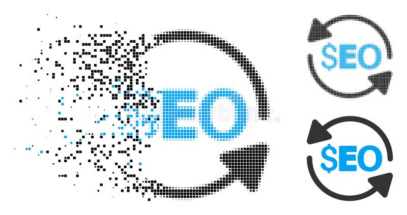 Moving Pixel Halftone Update Seo Icon Stock Vector - Illustration of ...