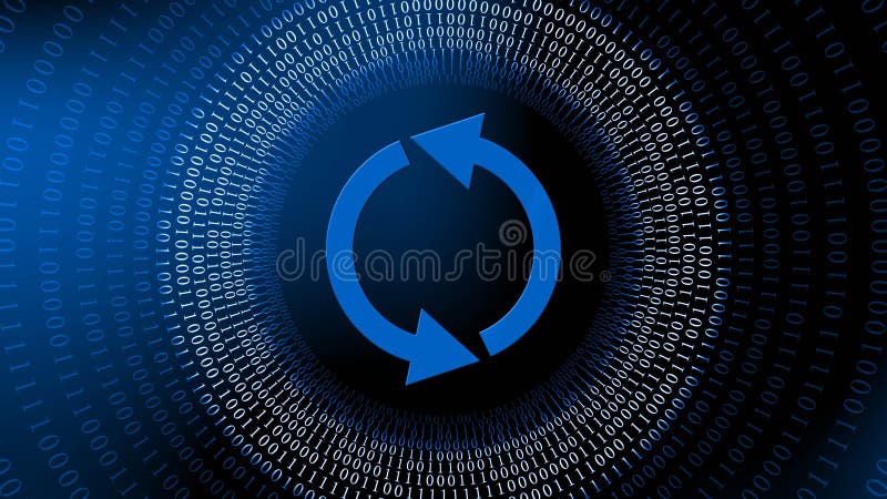 Update Sign - Abstract Background of Blue Binary Code in Rings Arranged ...