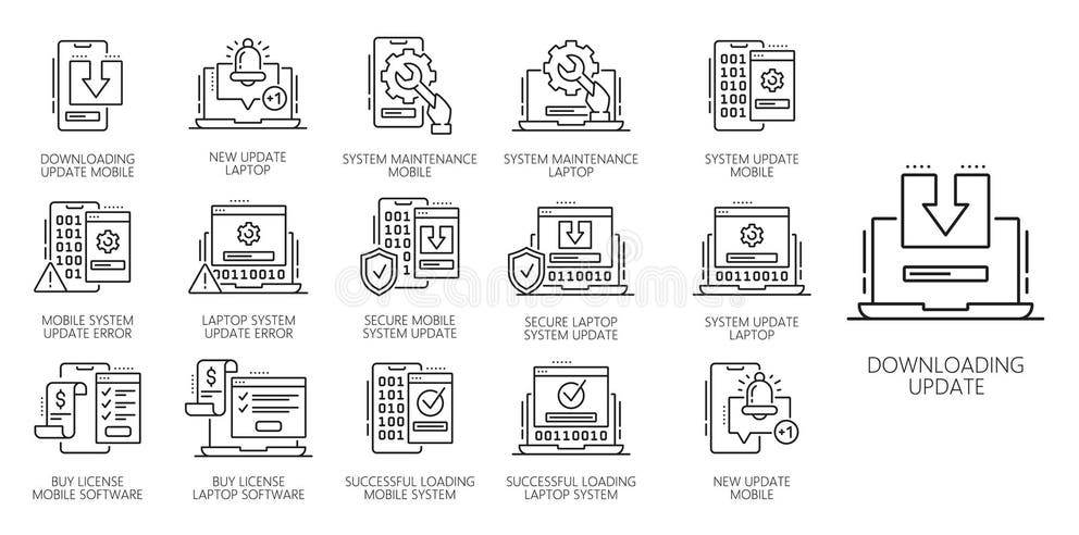 Computer Pictograms Stock Illustrations – 11,810 Computer Pictograms ...