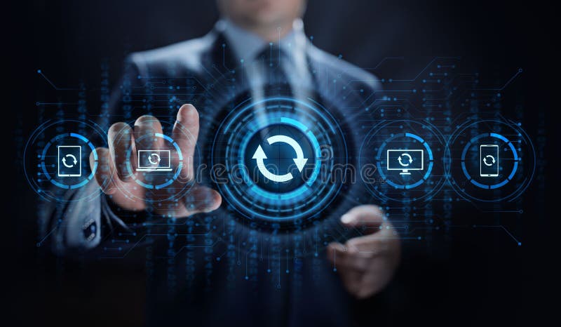 Update Software. Upgrade Software Version Concept on Virtual Screen ...