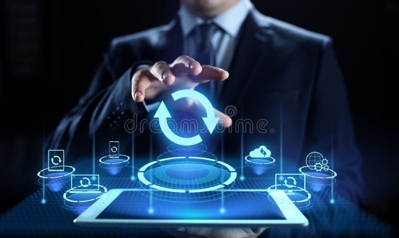 Update Software Application and Hardware Upgrade Technology Concept ...