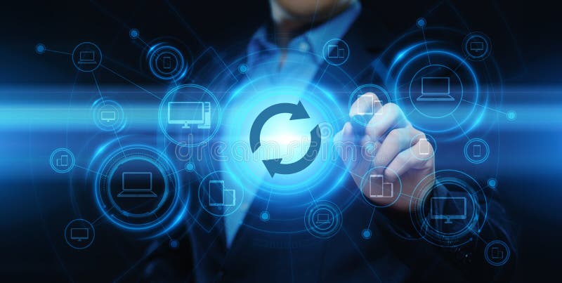 Update Software. Upgrade Software Version Concept on Virtual Screen ...