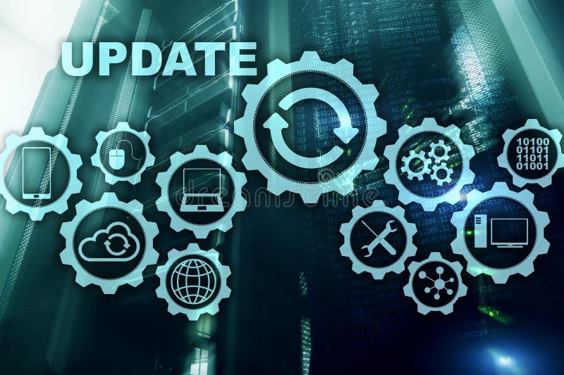 Update Software Computer on Virtual Screen Server Room Datacenter ...