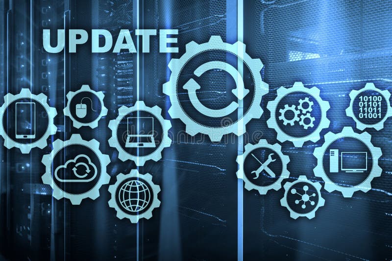 Update Software Computer on Virtual Screen Server Room Datacenter ...