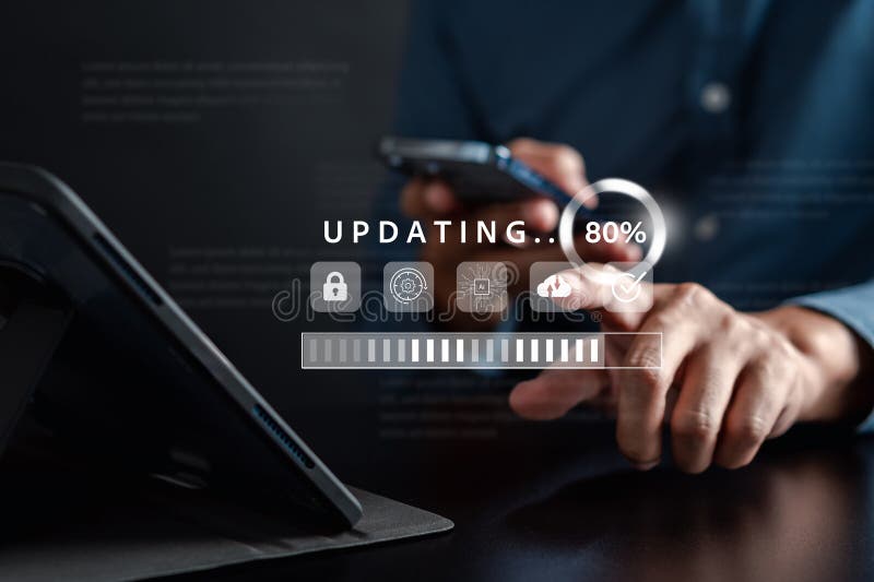 Update Software and Installing New Version System in Computer. Man ...