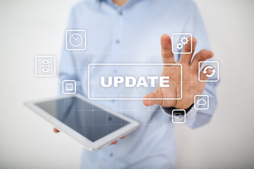 UPDATE Software and Operating System Upgrade on Virtual Screen. Stock ...