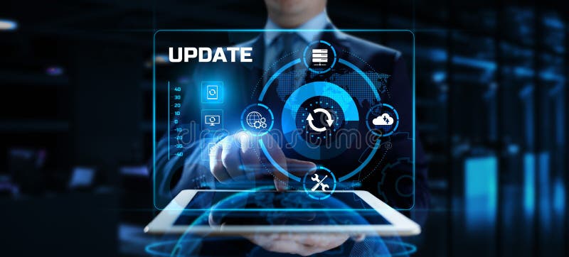 Update Software Upgrade Application New Version on Virtual Screen Stock ...