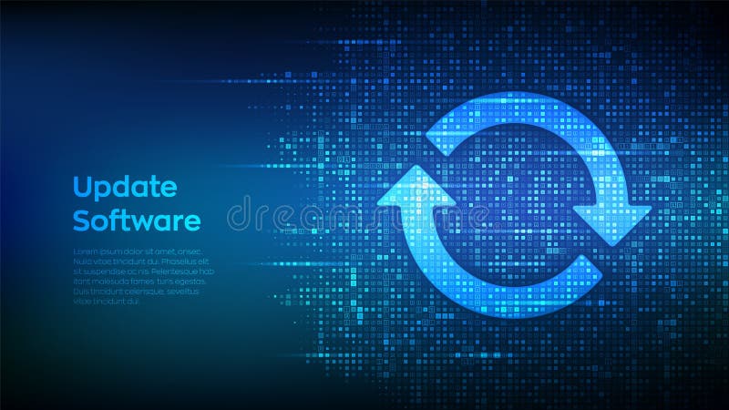 Update Software Upgrade Software Version Concept On Virtual Screen Computer Program Upgrade