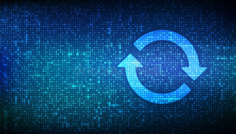 Update or Synchronization Icon. Abstract 3d Low Polygonal Robot Holding Update or Sync Sign ...