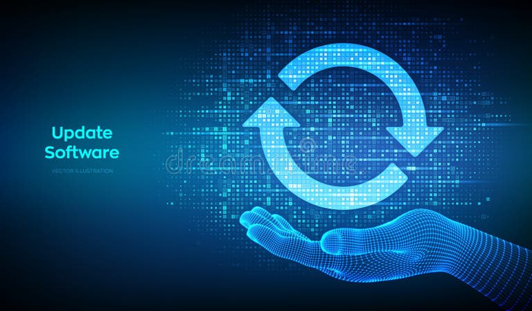 Update Software. Upgrade Computer Program Version Concept. Synchronization Icons Made with ...