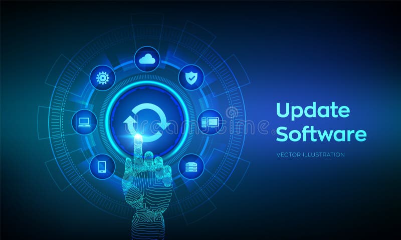 Update Software. Upgrade Software Version Concept on Virtual Screen ... Update Software. Upgrade Software Version Concept on Virtual Screen ...
