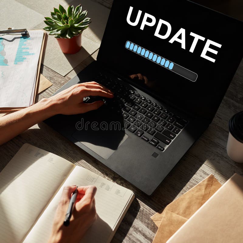 Update status button stock photo. Image of brand, keyboard - 36777658