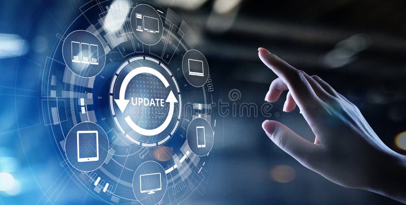 Update System Upgrade Software Version Technology Concept on Virtual ...