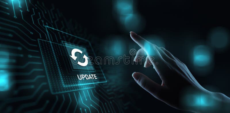 Update System Upgrade Software Version Technology Concept on Virtual ...