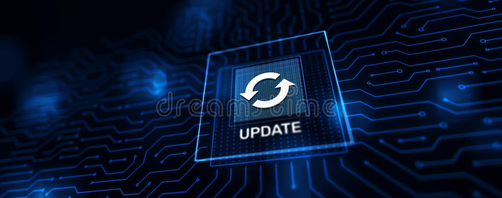 Update System Upgrade Software Version Technology Concept on Virtual ...