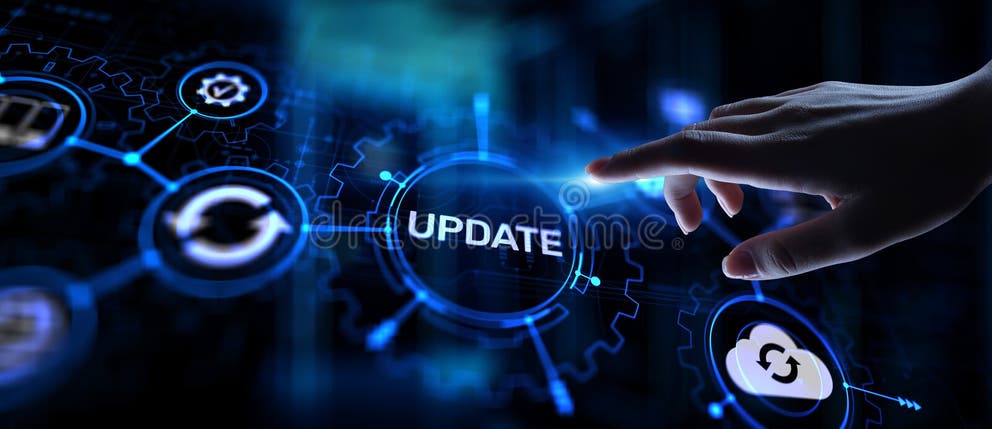 Update System Upgrade Software Version Technology Concept on Virtual ...