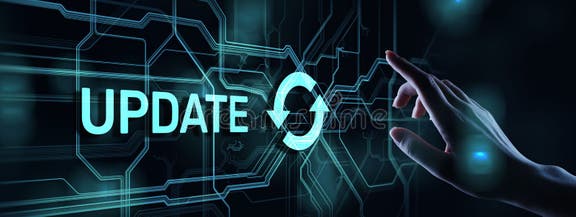 Update System Upgrade Software Version Technology Concept on Virtual ...
