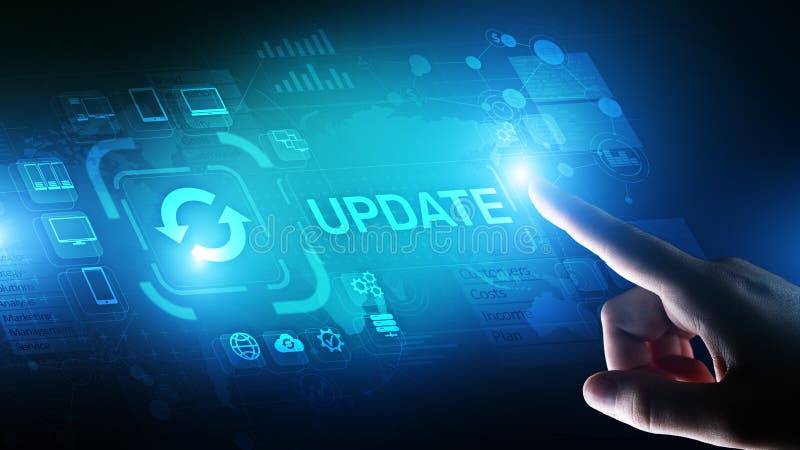 Update System Upgrade Software Version Technology Concept on Virtual ...