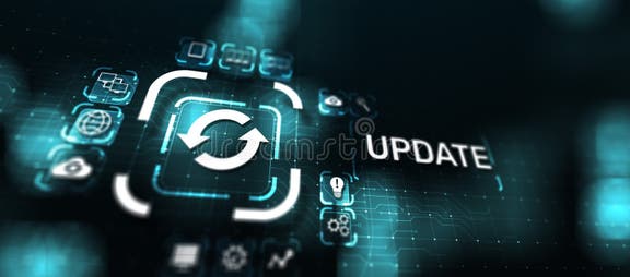 Update System Upgrade Software Version Technology Concept on Virtual ...