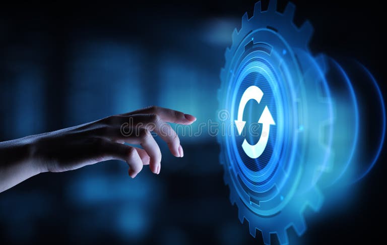 Update System Upgrade Software Version Technology Concept on Virtual ...