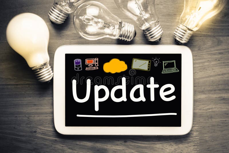 Update on Tablet stock image. Image of adjust, education - 101258743