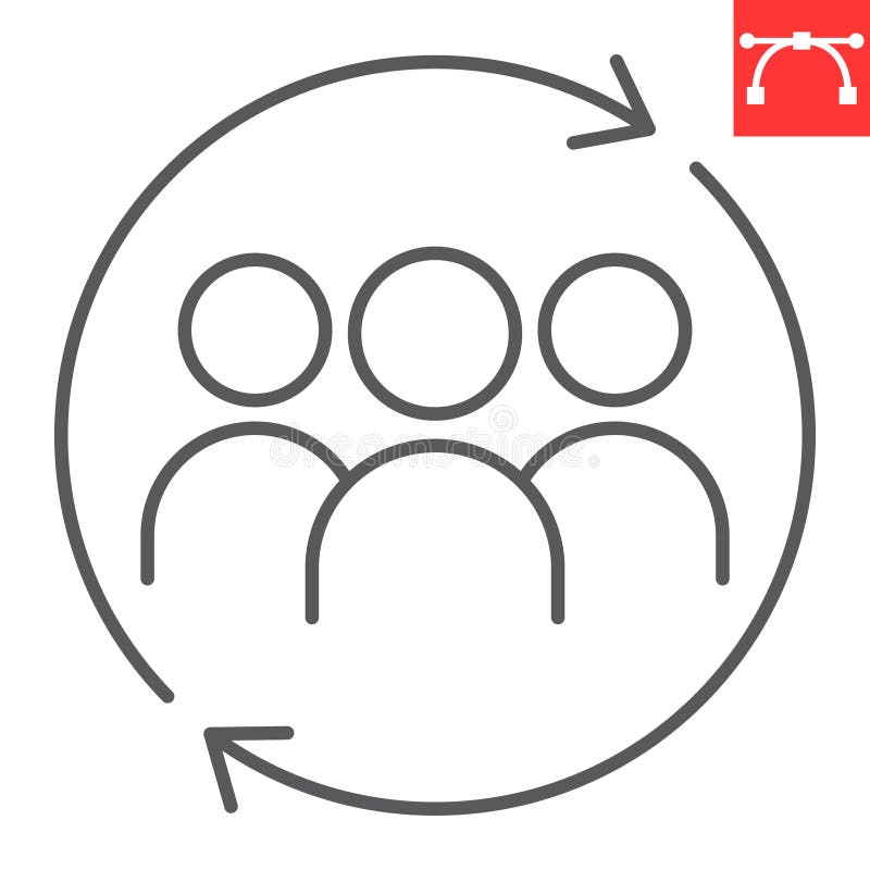 Update team line icon stock vector. Illustration of social - 278613417