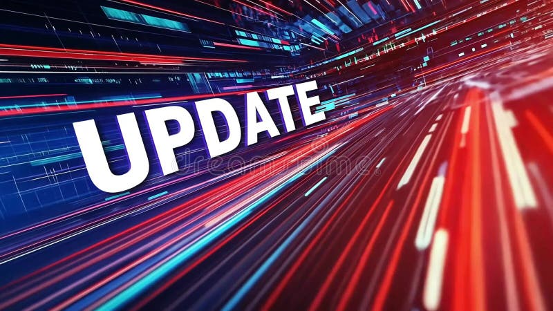 Update Text Animations Appearing on a Fast-moving, Abstract Digital ...