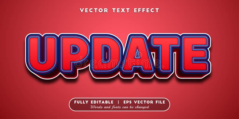 Text Effects 3D Update, Editable Text Style Stock Vector - Illustration ...