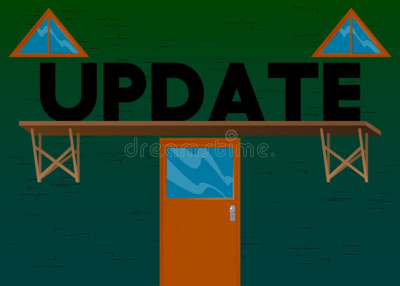 Update Text Against Network Background Stock Illustration ...