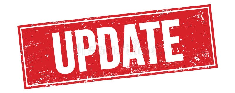 UPDATE Text on Red Grungy Rectangle Stamp Stock Illustration ...