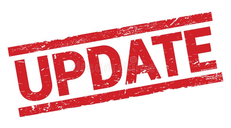 UPDATE Text on Red Rectangle Stamp Sign Stock Photo - Image of button ...