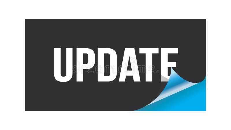 UPDATE Text Written on Black Blue Sticker Stock Illustration ...