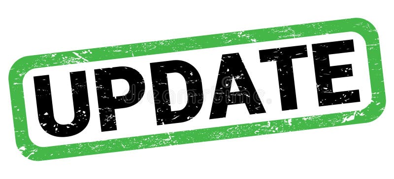 UPDATE Text Written on Green-black Rectangle Stamp Stock Illustration ...