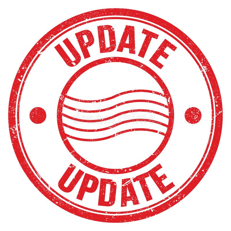 UPDATE Text Written on Red Round Postal Stamp Sign Stock Illustration ...